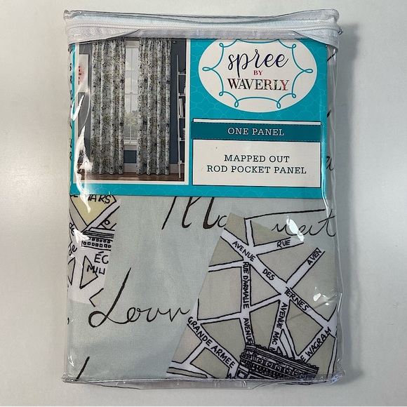 Other | Spree By Waverly Mapped Out Rod Pocket One Panel Black Out ...